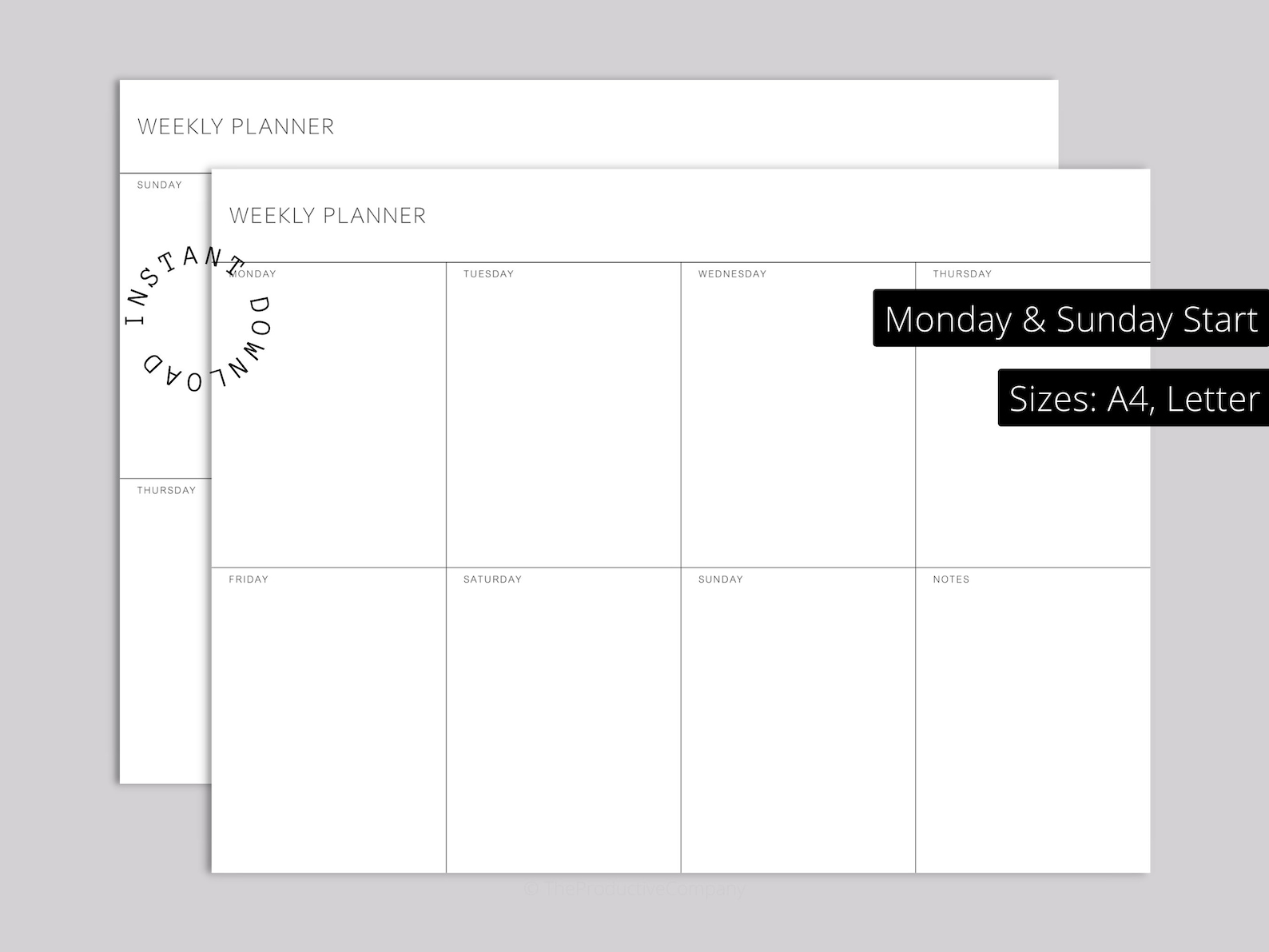Minimalist Weekly Planner Printable Daily Planner Template - Etsy Ireland