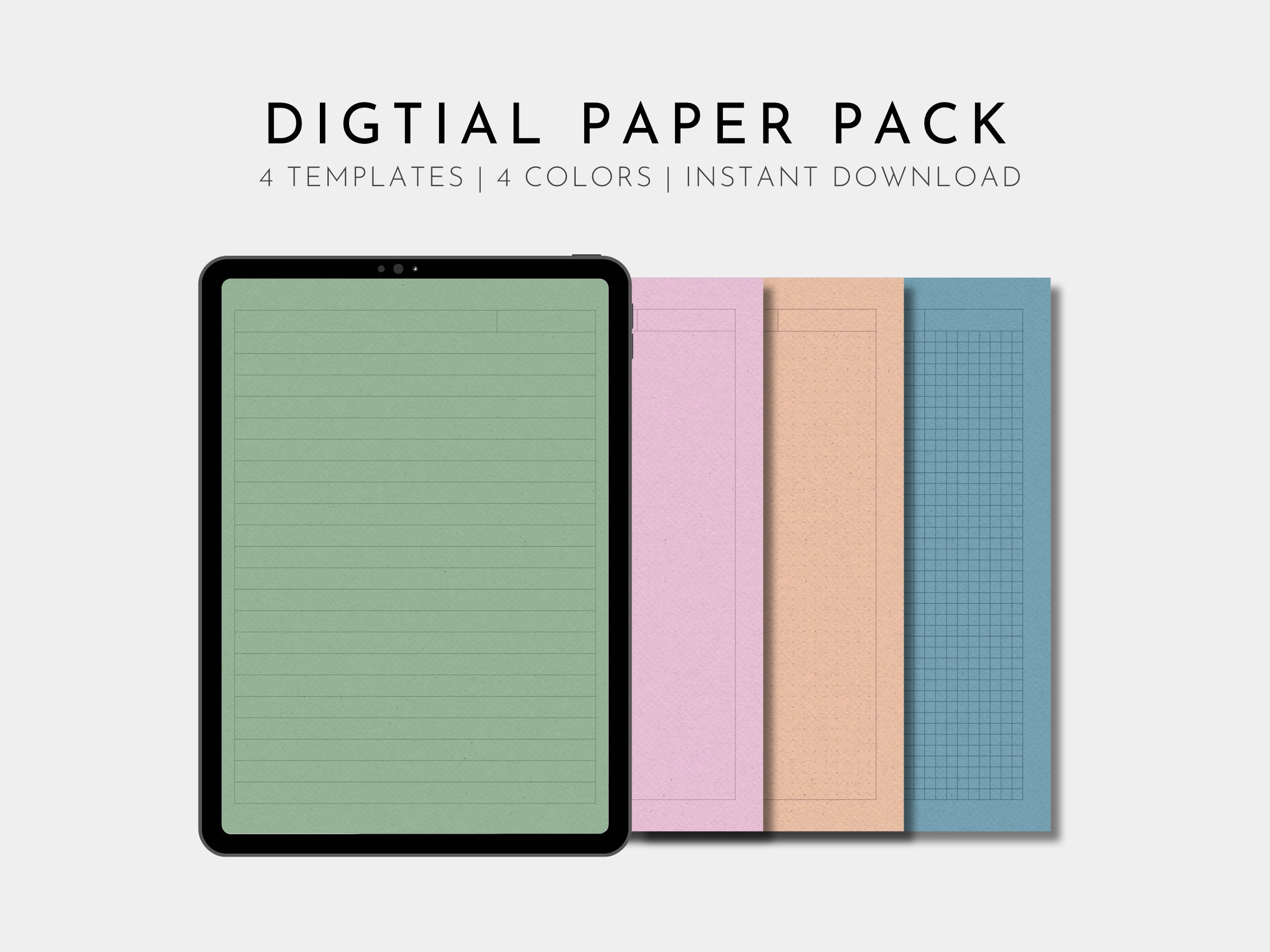 Digital Paper Pack for Note Taking Lined Dot Graph and - Etsy