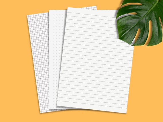 Printable Note Taking Paper Lined Graph & Dot Grid Writing - Etsy