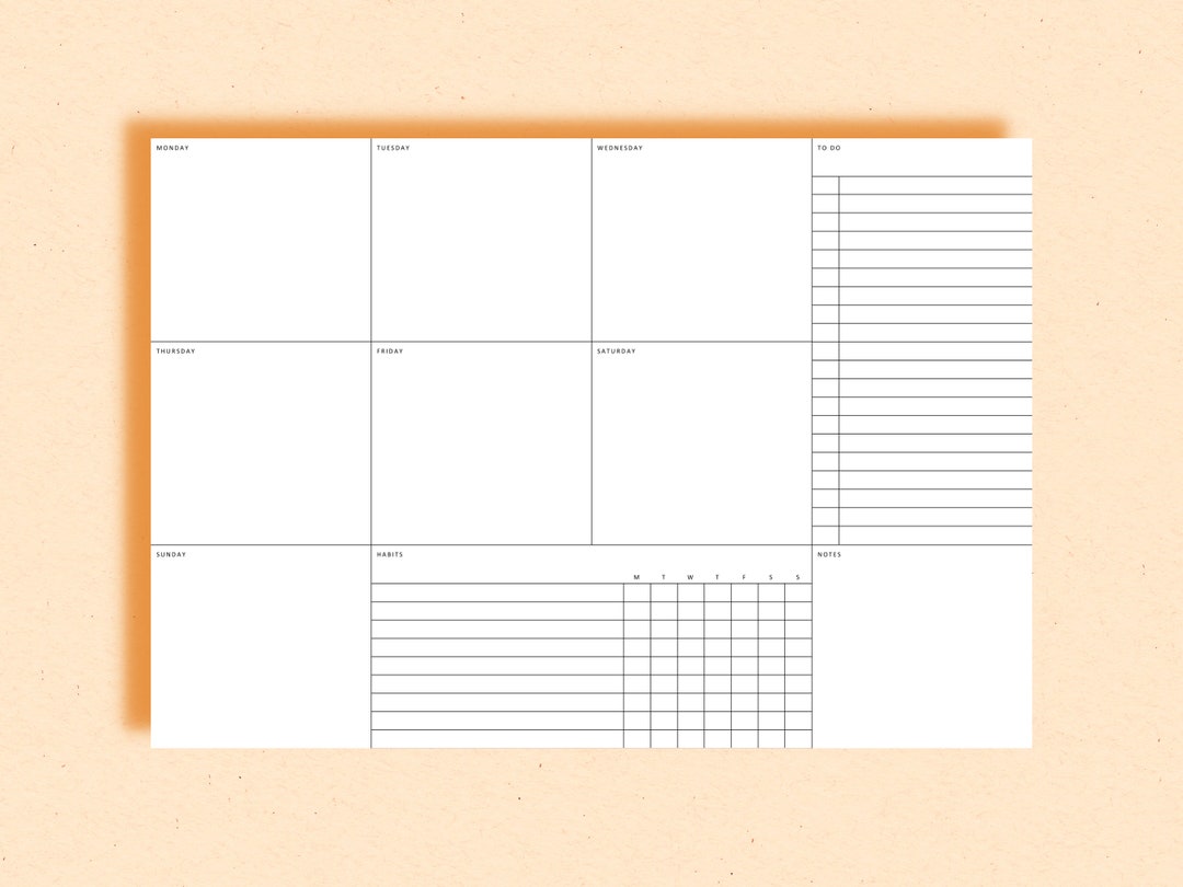 Minimalist Weekly Planner Printable Weekly Planner Printable - Etsy