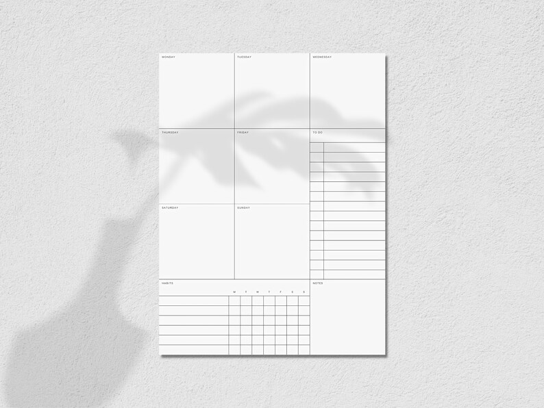 Minimalist Weekly Planner Printable Weekly Planner Printable - Etsy