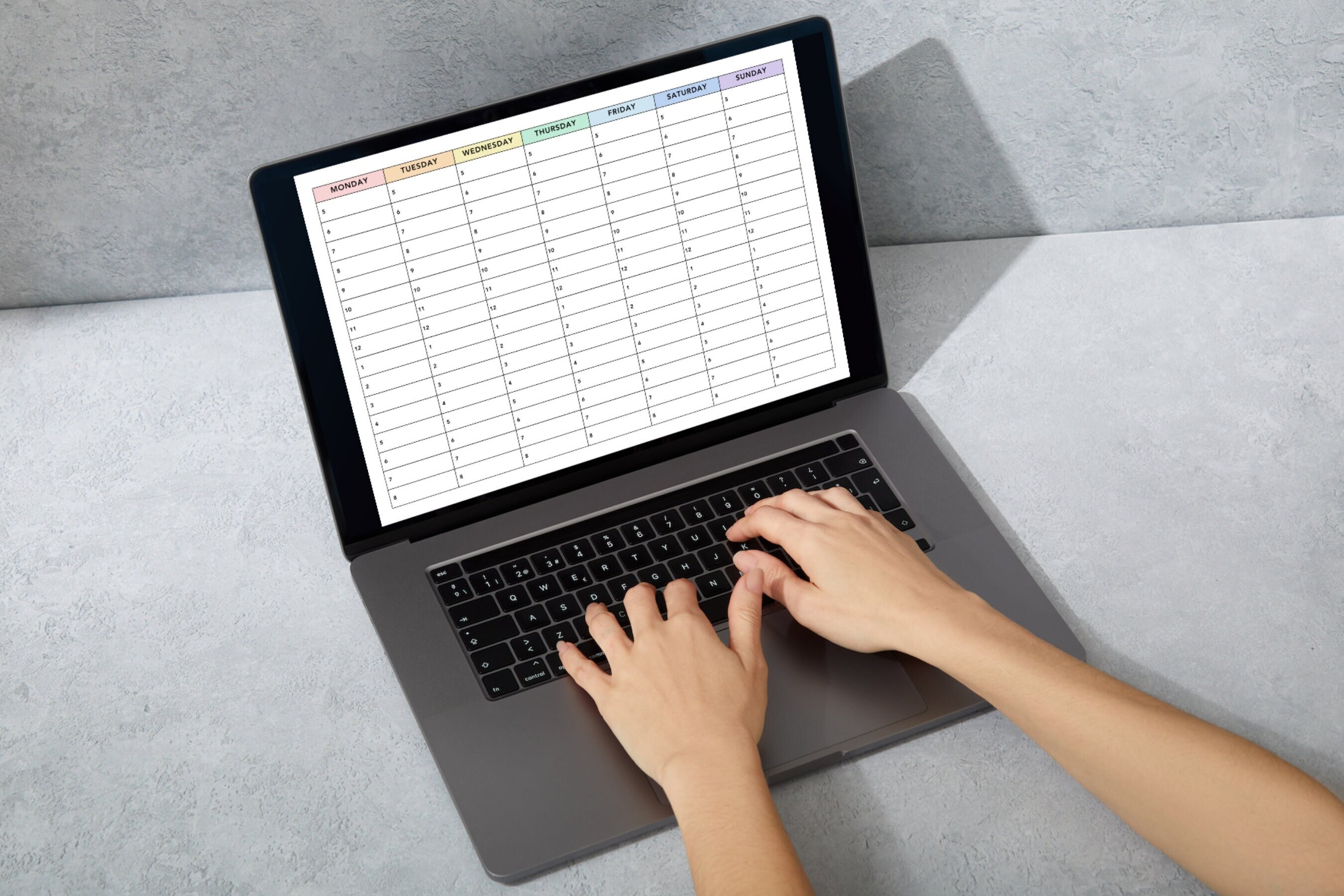 Weekly Schedule Digital Weekly Planner Template Colorful Daily Planner ...