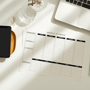 Printable Work Week Planner Daily Schedule Printable PDF Undated Weekly ...