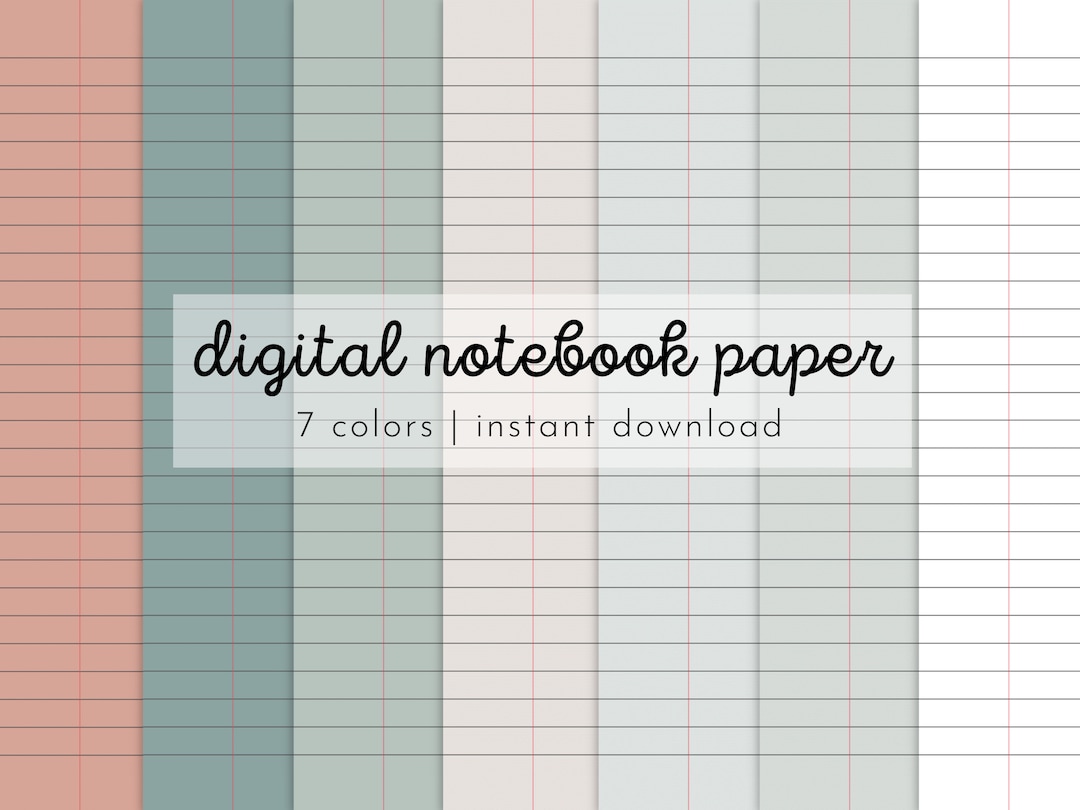7 Digital Notebook Paper Templates Digital Paper Pack Lined Paper for ...