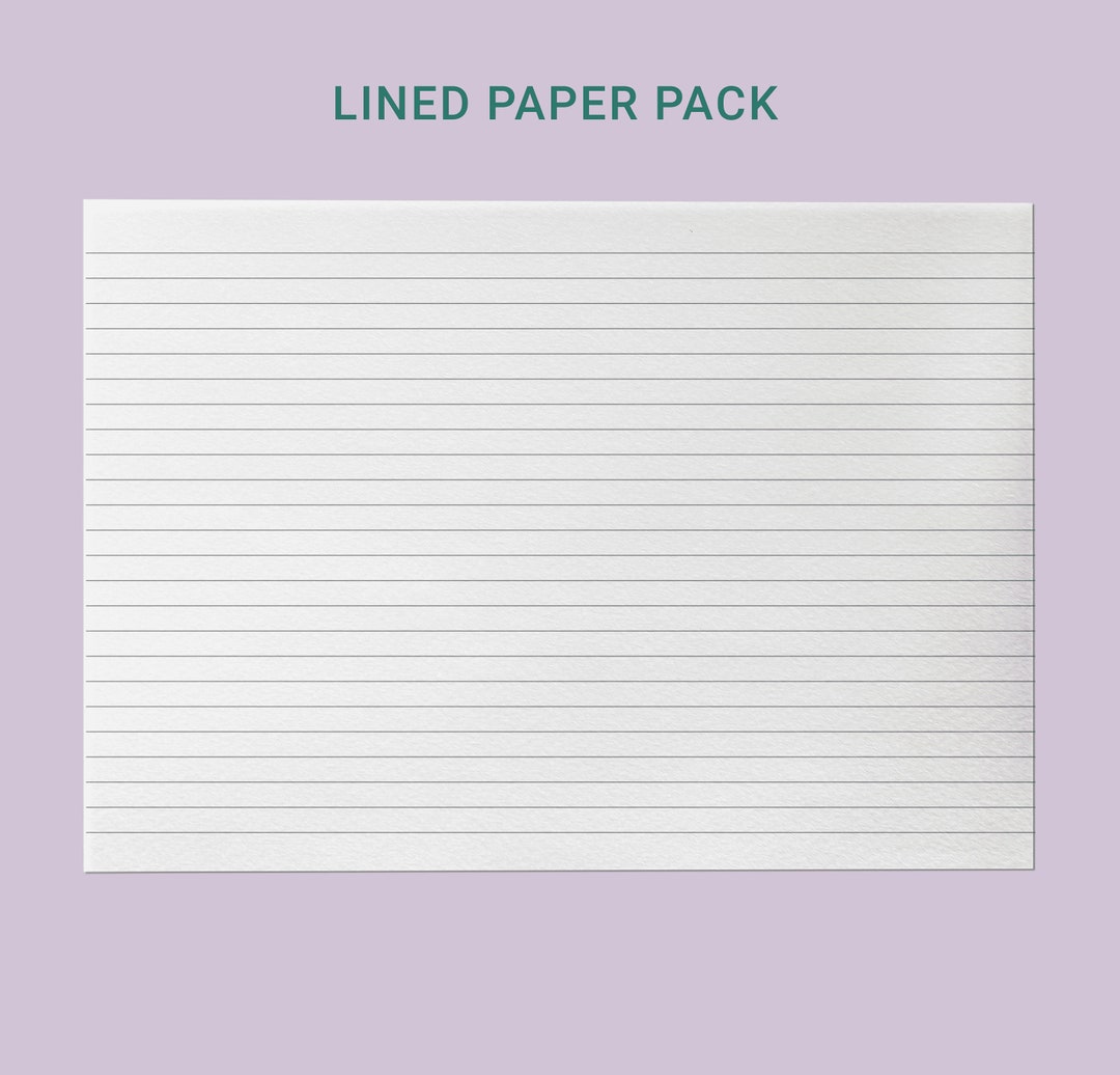 Lined Paper Pack Landscape Format Printable Ruled Paper for Note Taking ...