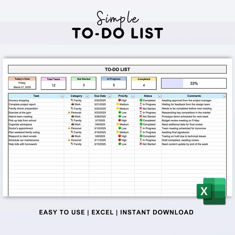 Excel Templates Cute - Etsy