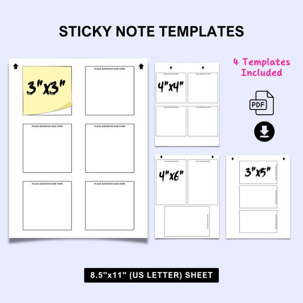 Sticky Note Template - Etsy