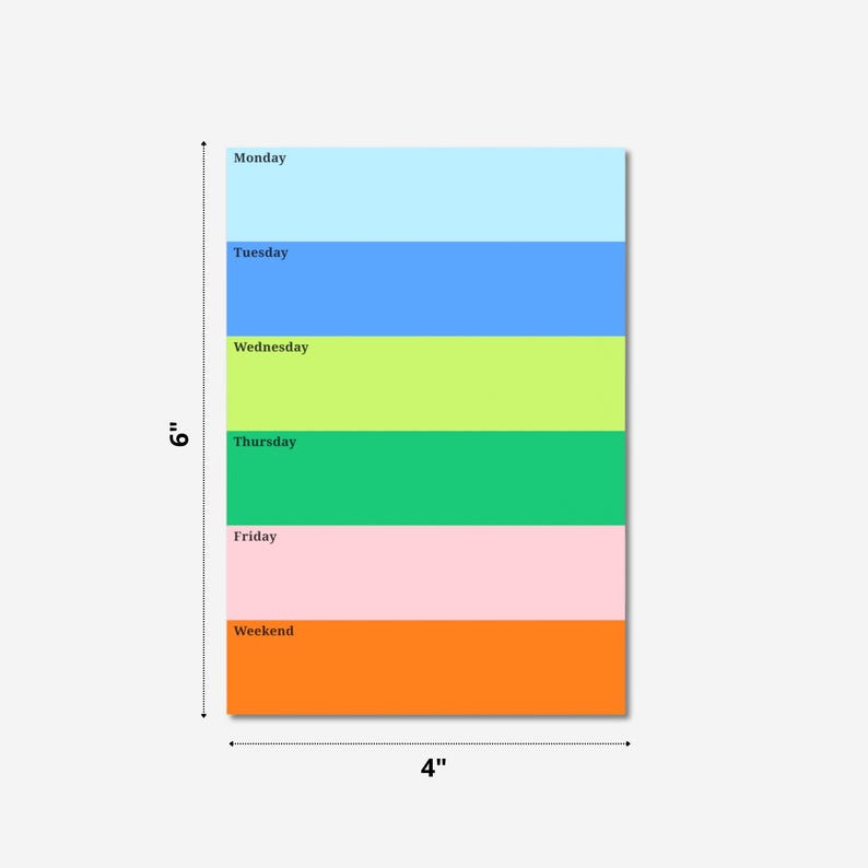 Weekly Planner Sticky Notepad – 4x6" Colorful Post-it® Organizer - Etsy