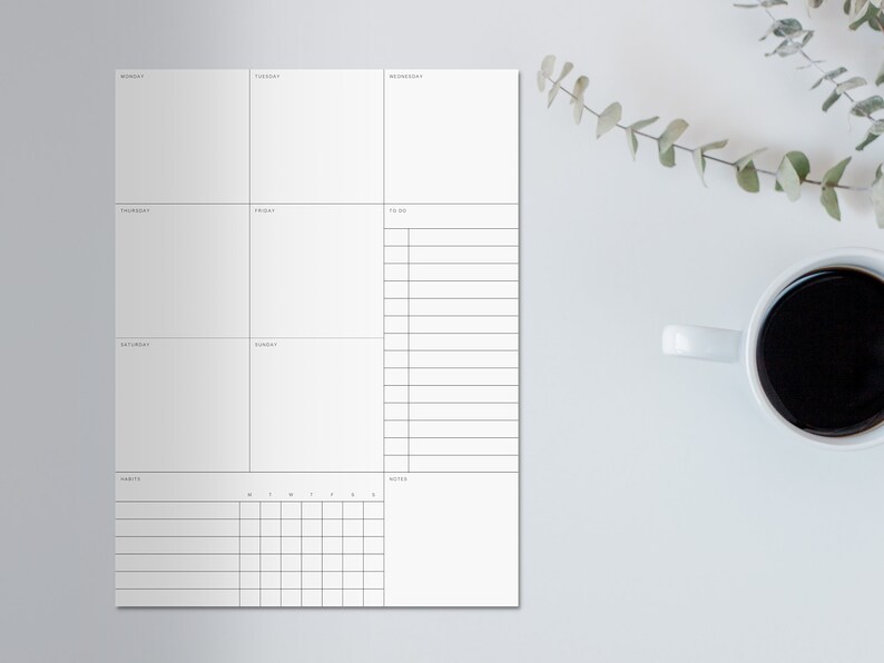 Minimalist Weekly Planner Printable Weekly Planner Printable - Etsy