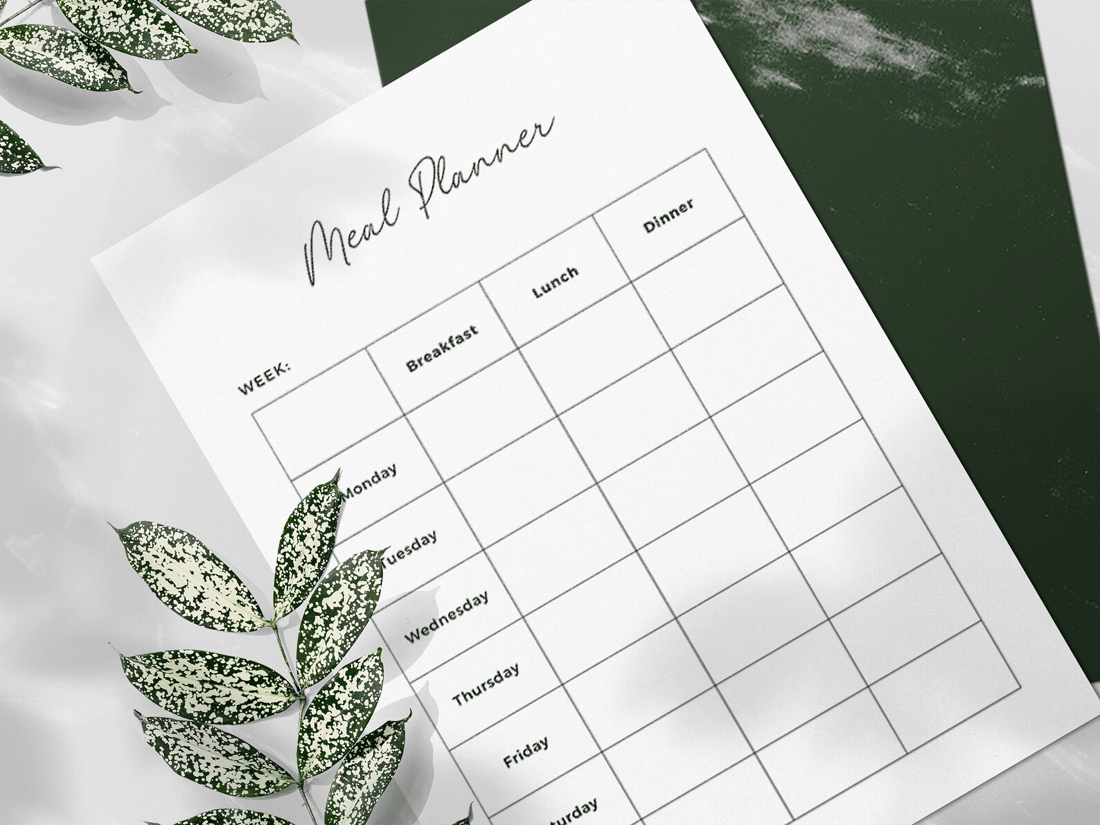 Printable Weekly Meal Planner Minimalist Meal Prep Planner PDF, Letter ...