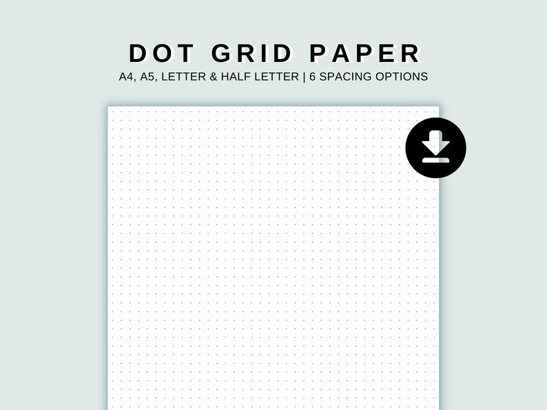 Dot Grid Paper Bundle Printable Instant Download PDF A4 - Etsy