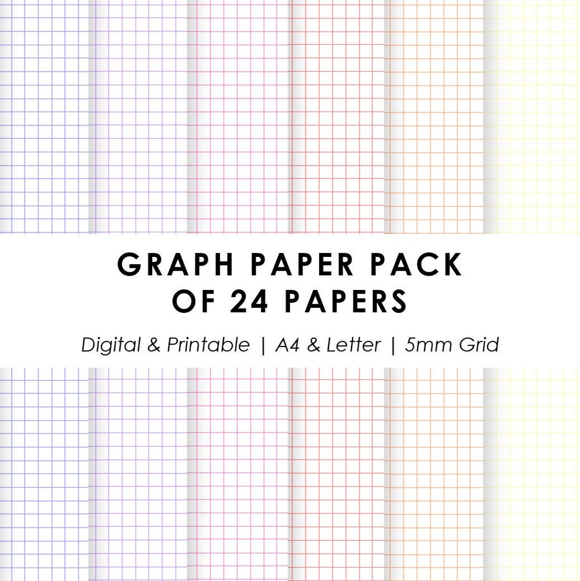 Digital Graph Paper 24 Digital Notebook Paper Templates - Etsy