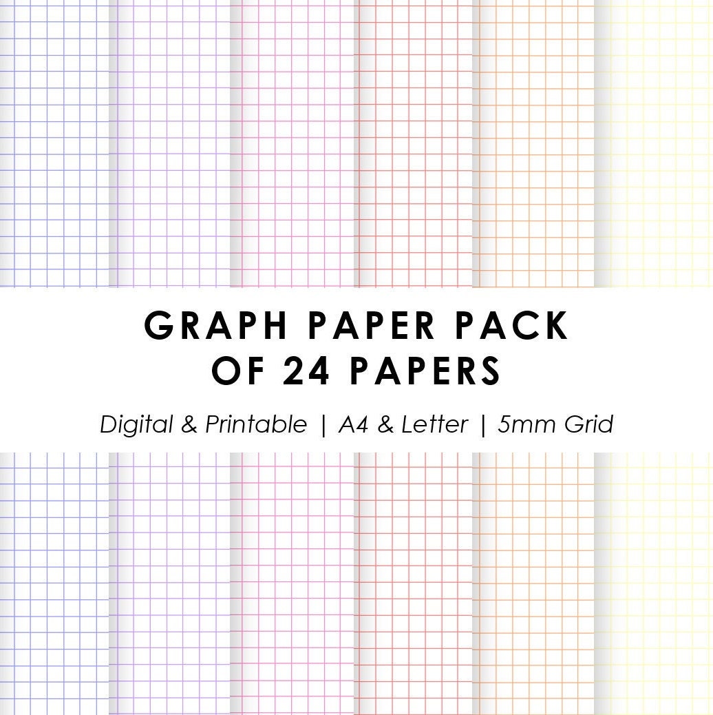 Digital Graph Paper 24 Digital Notebook Paper Templates - Etsy