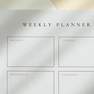 Weekly Planner Printable Minimalist Weekly Planner PDF, Weekly ...