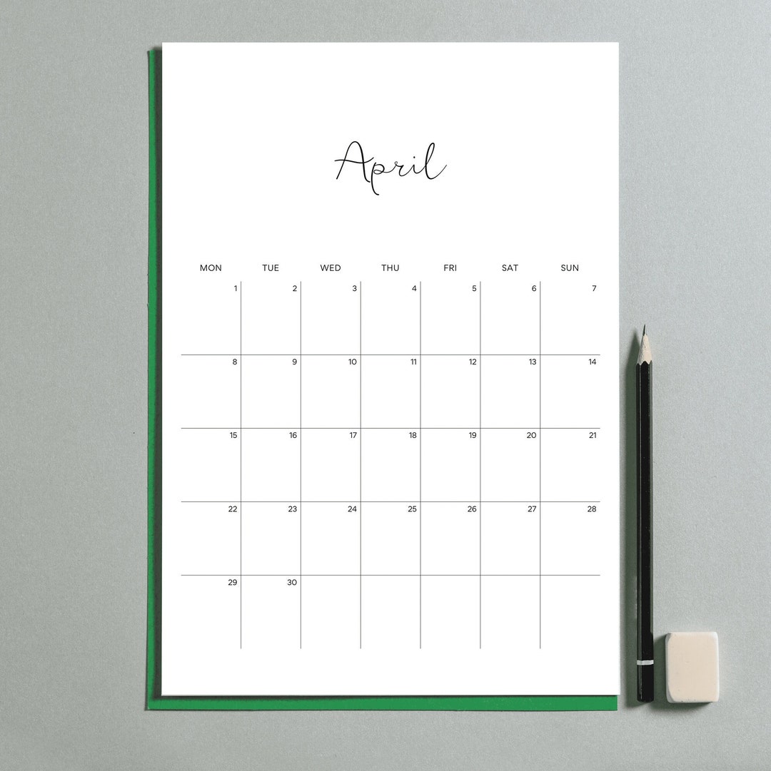 Printable Monthly Calendar 2024 Minimalist Calendar PDF Monthly Planner ...