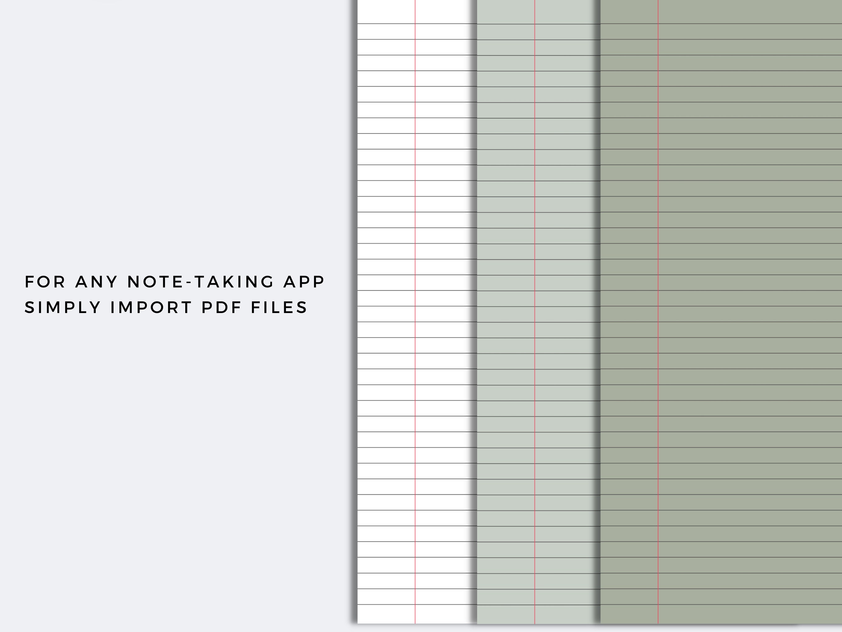 7 Digital Notebook Paper Templates Digital Paper Pack - Etsy