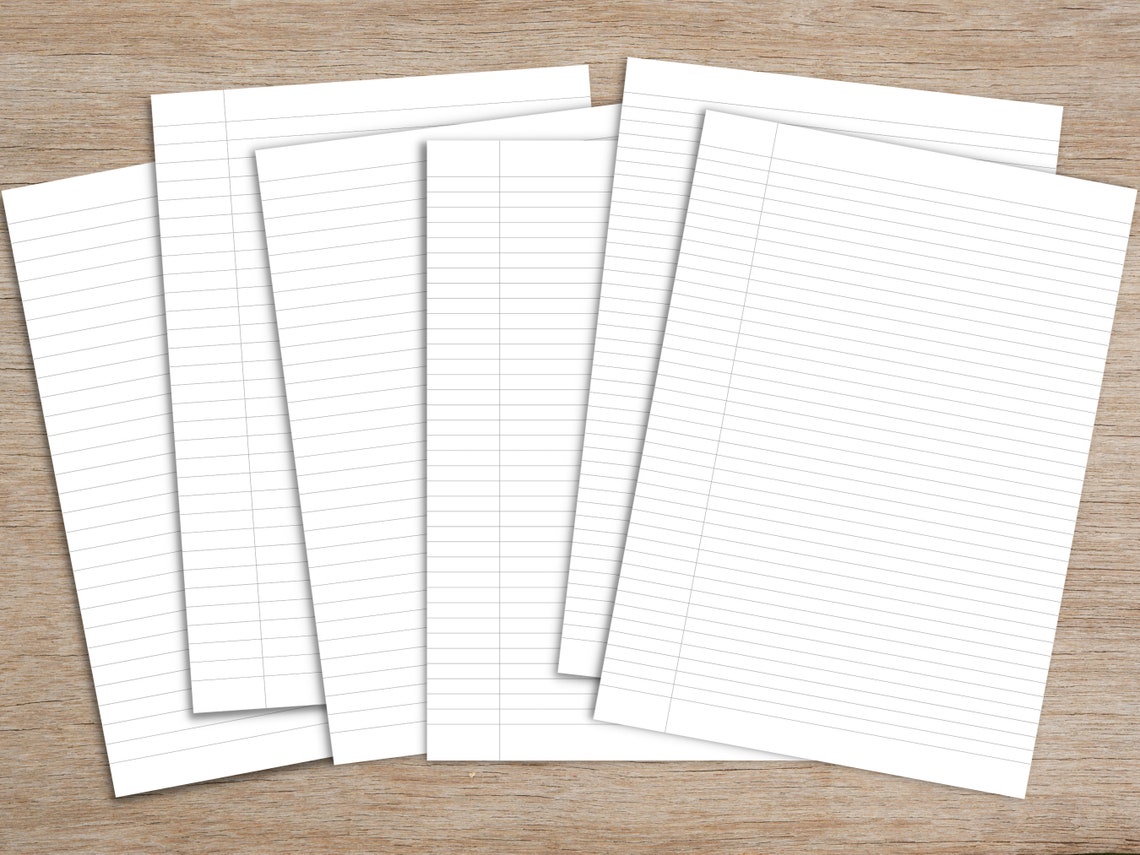 Printable Lined Paper Bundle Printable Templates Ruled Pages - Etsy