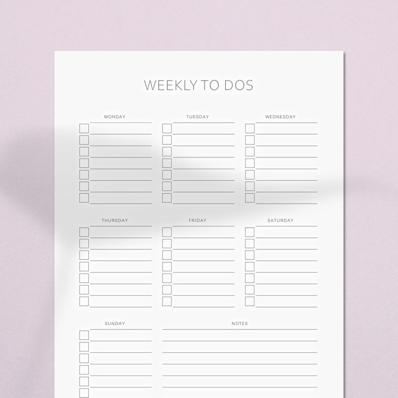 Minimalist Weekly Planner Printable Weekly Planner Template Week at a ...
