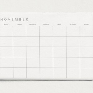 Undated Calendar Printable Monthly Planner Blank Calendar PDF ...