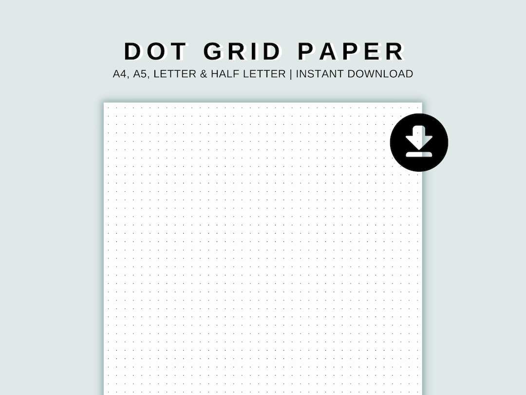 Bullet Paper Printable Dot Grid Paper A4, A5, Letter, Half Letter ...