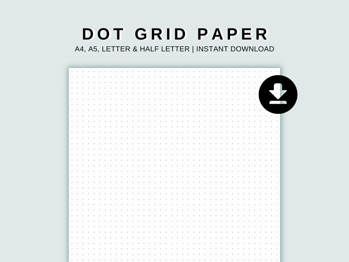 Bullet Paper Printable Dot Grid Paper A4 A5 Letter Half - Etsy