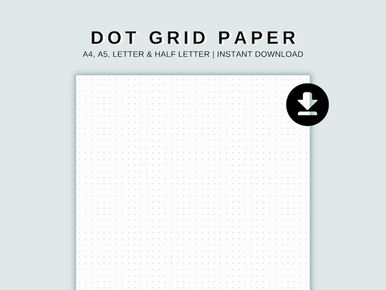 Bullet Paper Printable Dot Grid Paper A4, A5, Letter, Half Letter ...