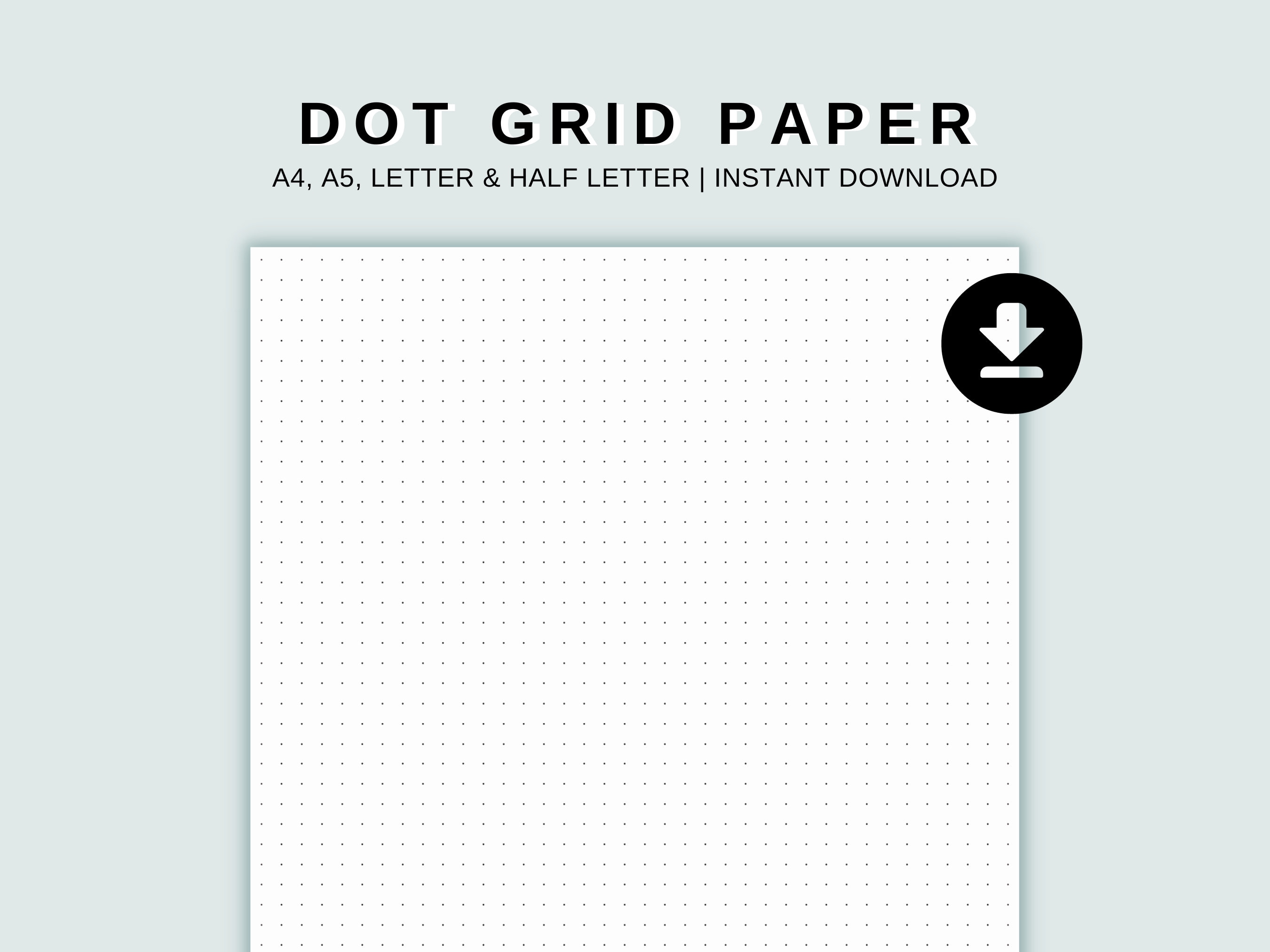 Bullet Paper Printable Dot Grid Paper A4, A5, Letter, Half Letter ...