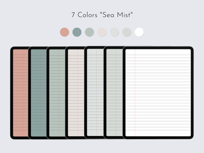 7 Digital Notebook Paper Templates Digital Paper Pack - Etsy