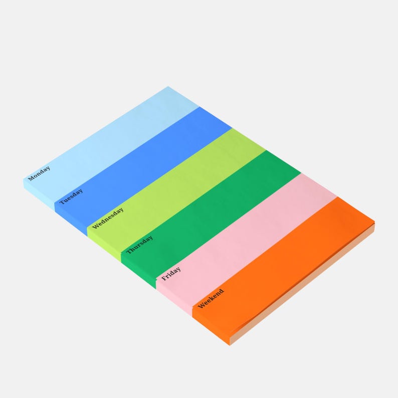 Weekly Planner Sticky Notepad – 4x6" Colorful Post-it® Organizer - Etsy