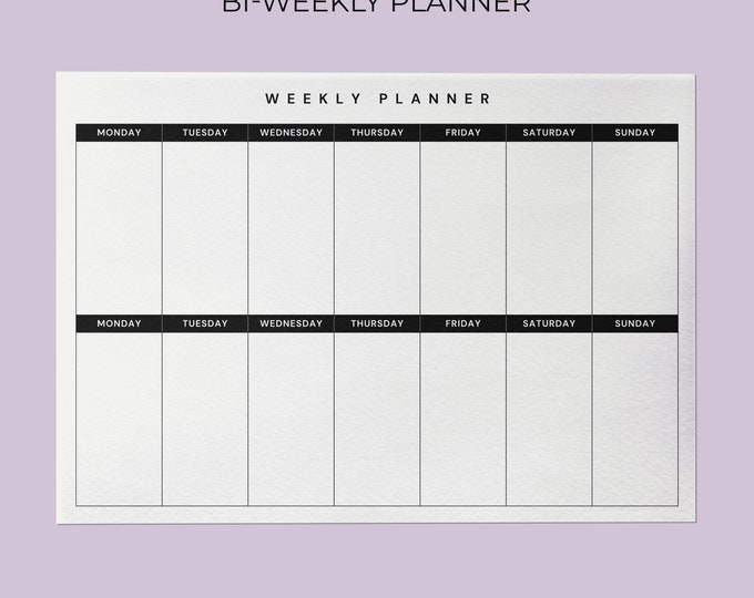 Weekly Planner - Horizontal & Grid Note(weeks Layout) A5 Half Letter ...