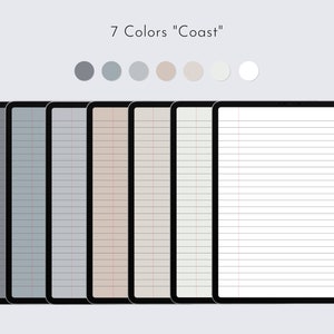 7 Digital Notebook Paper Templates | Digital Paper Pack | Lined Paper ...