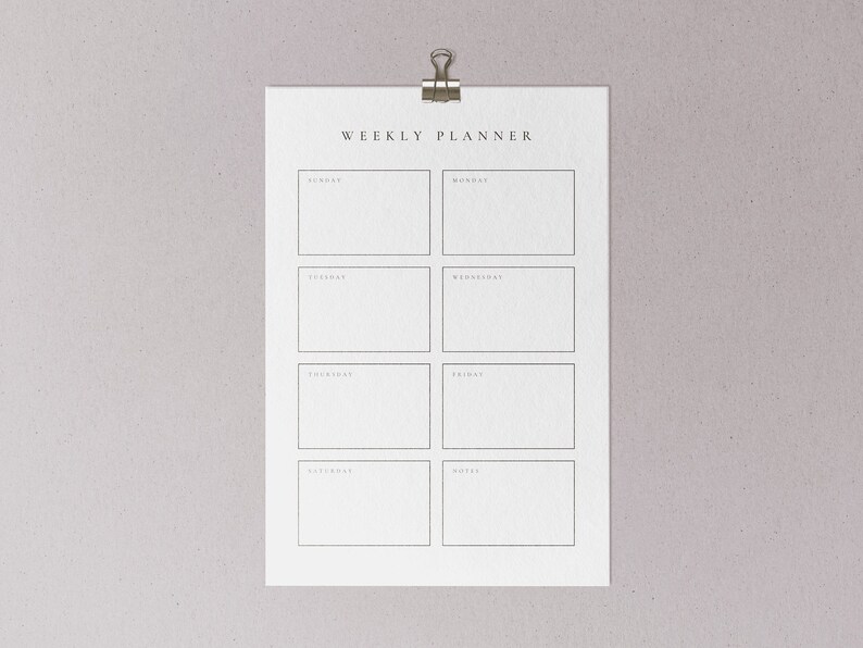 Weekly Planner Printable Minimalist Weekly Planner PDF, Weekly ...