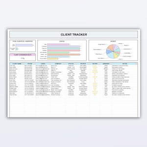 Excel Client Tracker: CRM Dashboard, Lead Management (digital Download ...