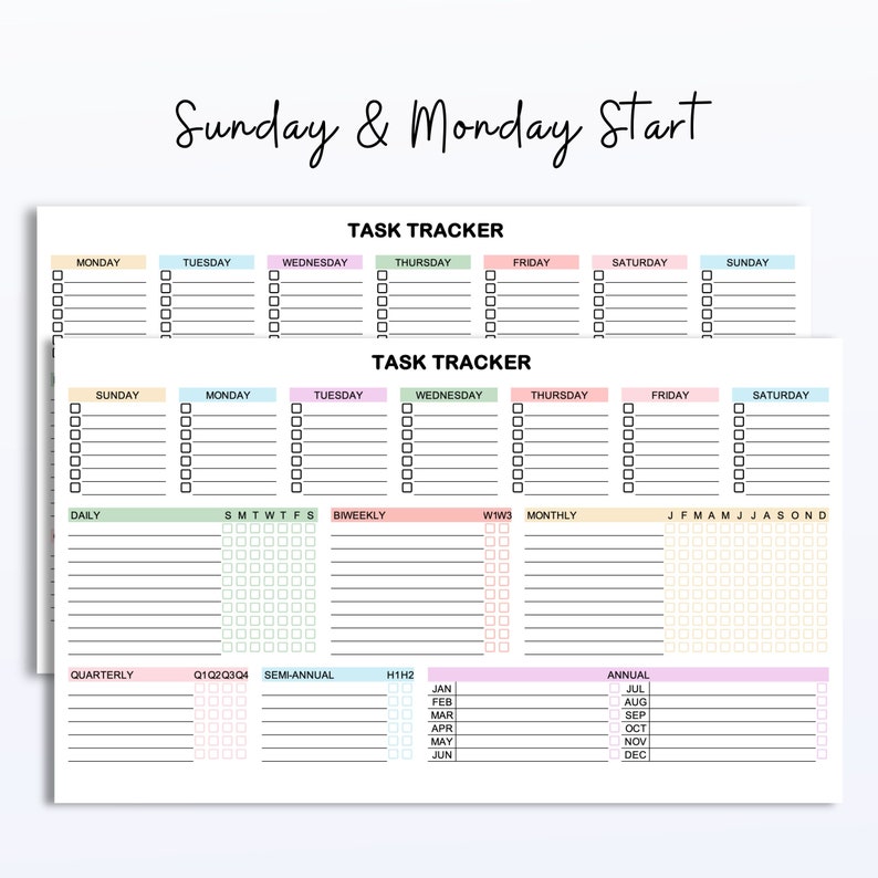 Excel Task Tracker Template: Daily, Weekly, Monthly (digital Download ...