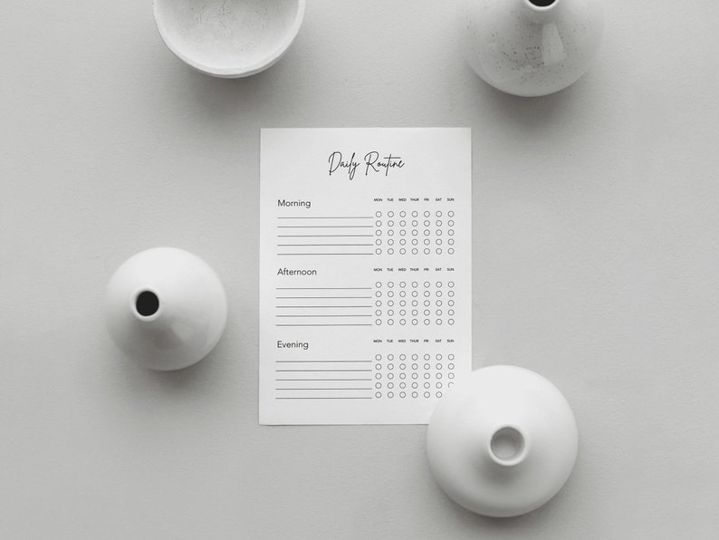 Daily Routine Template PDF Printable and Digital Daily Habits - Etsy