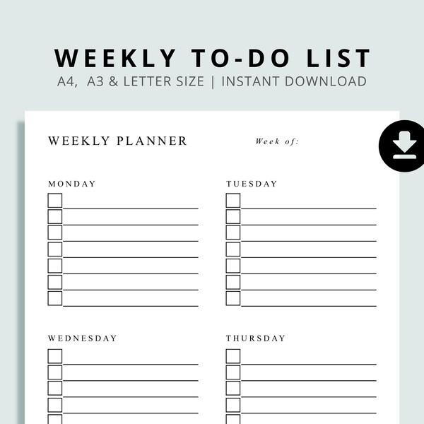 A3 to Do List - Etsy