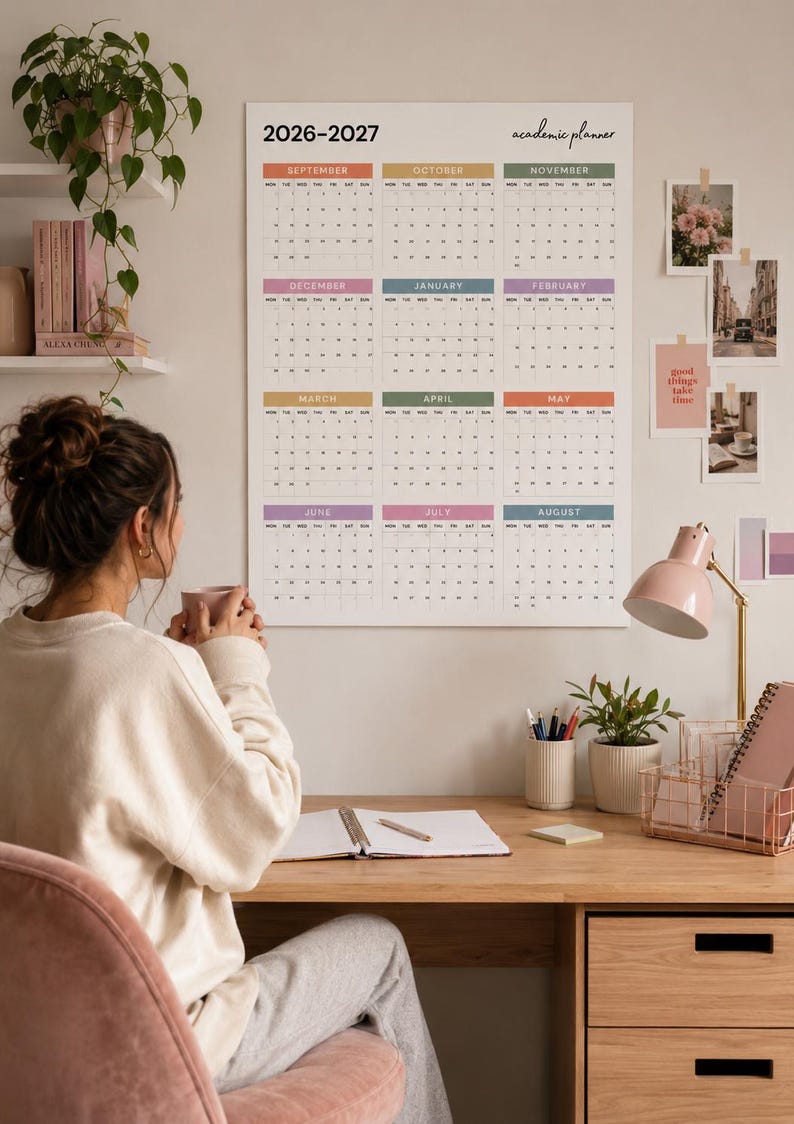 Academic Year Planner Sep 26 - Aug 27, Large Wall Poster, Student ...