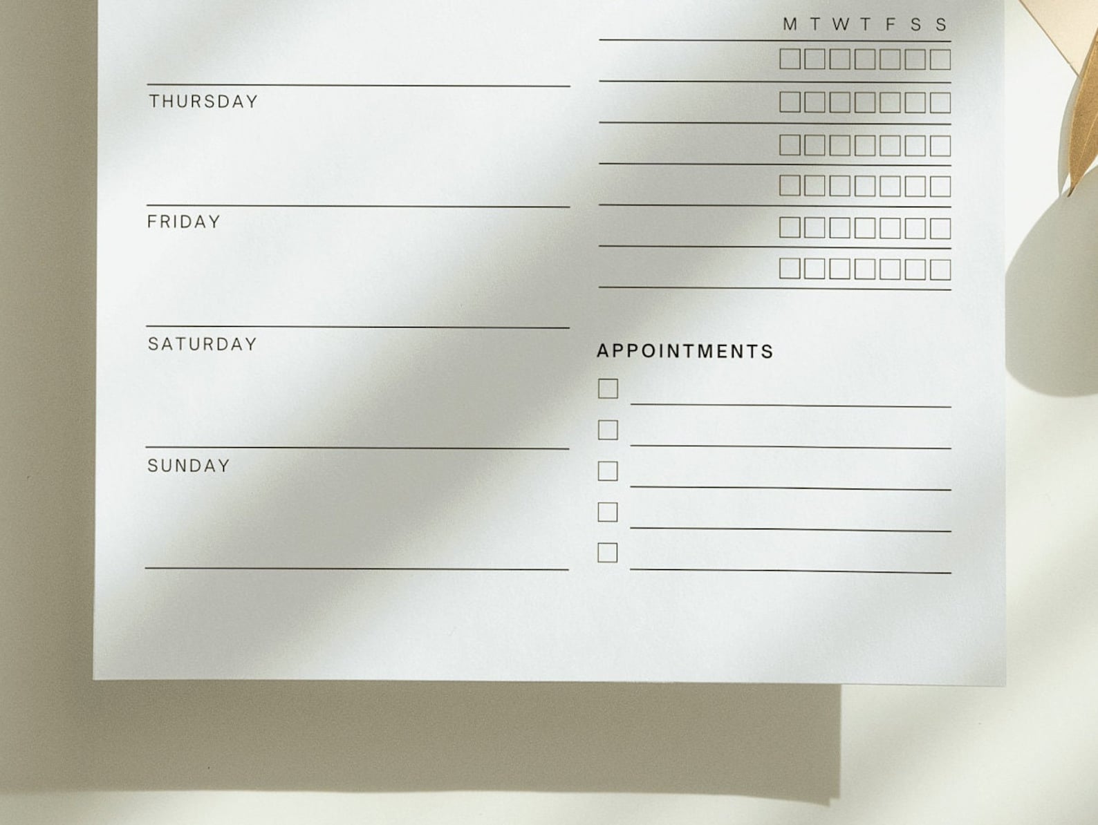 Weekly Planner Printable Minimalist Weekly Planner PDF, Weekly ...