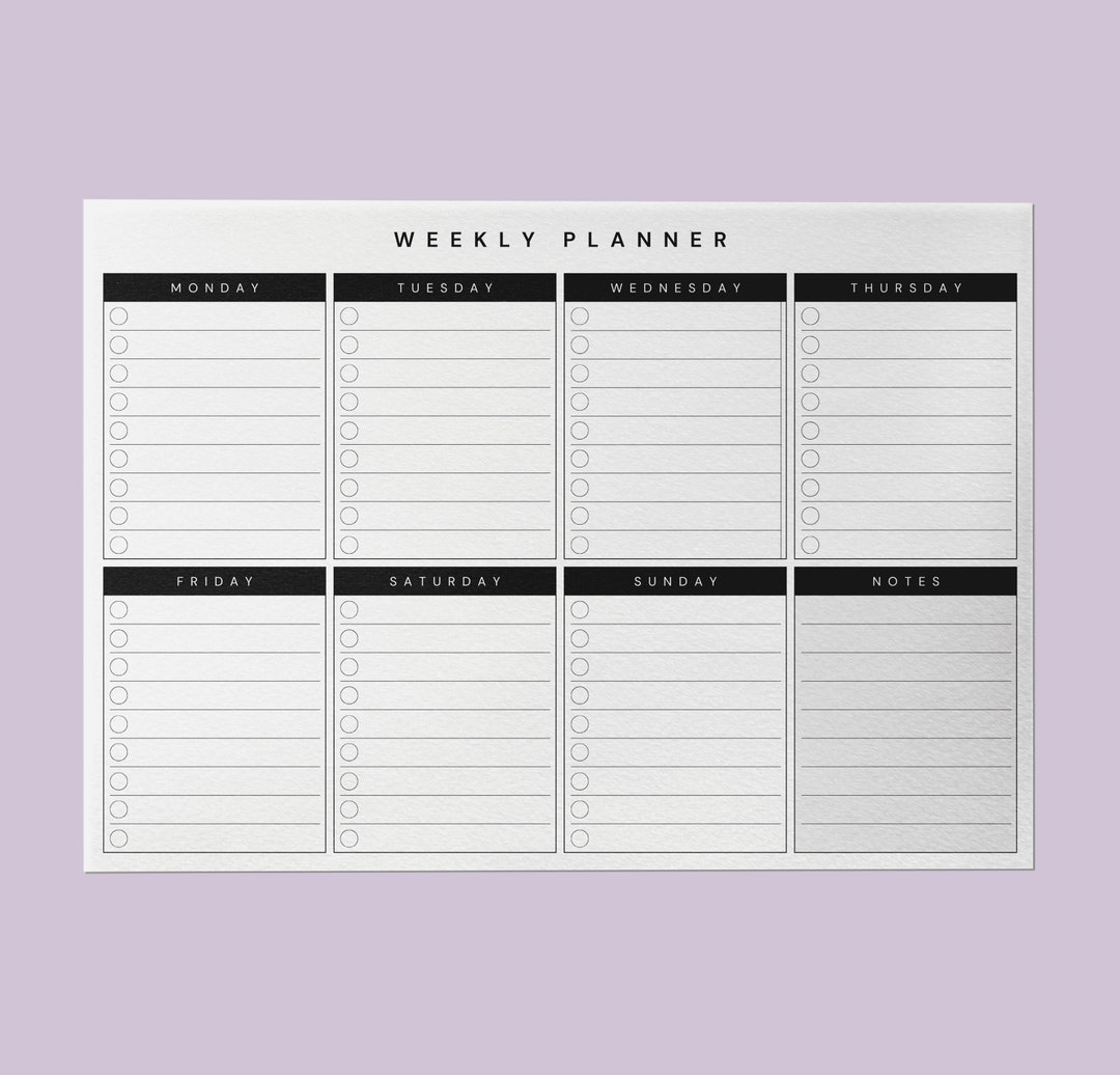 Printable Weekly Planner Weekly Todo List Template PDF Undated Weekly ...