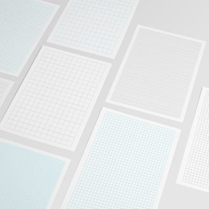 Printable Graph Paper Pack PDF, Grid Paper Templates Bundle of 6, A4 ...