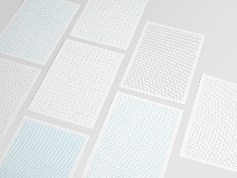Printable Graph Paper Pack PDF, Grid Paper Templates Bundle of 6, A4 ...