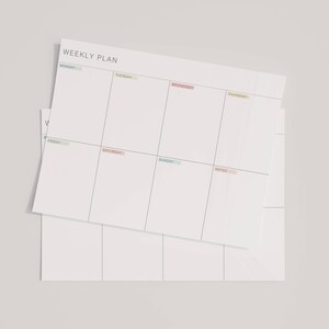 Weekly Planner Template Pastel Minimalist Weekly Schedule Week at A ...
