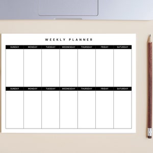 Bi-weekly Planner Printable: Minimalist Undated Schedule (A4 & Letter ...