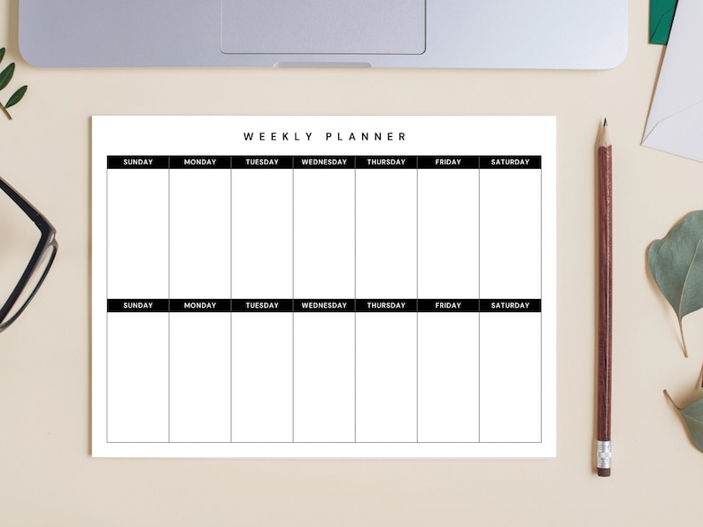 Bi-weekly Planner Printable: Minimalist Undated Schedule (A4 & Letter ...