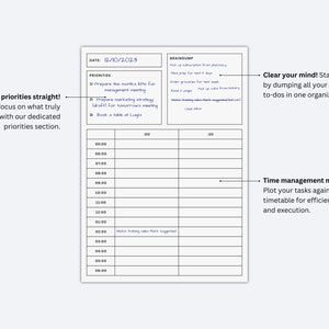 Timeboxing Template PDF Daily Planner Printable and Digital ...