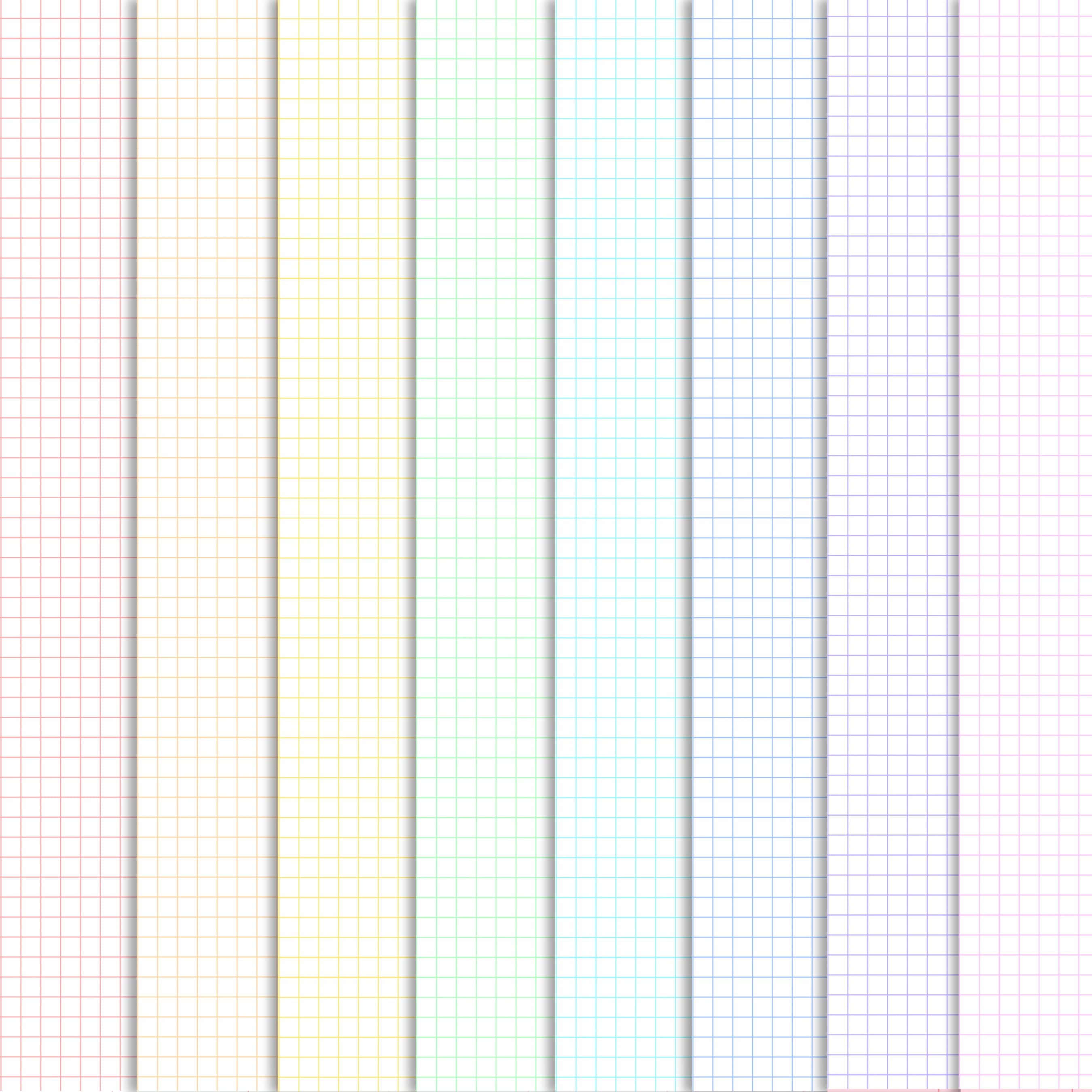 Rainbow Graph Paper Bundle: Printable Grid Templates A4 & Letter (PDF ...