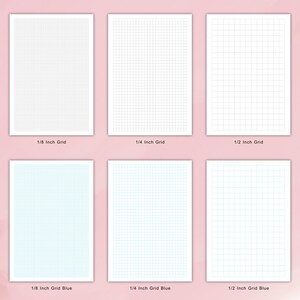 Printable Graph Paper Pack PDF, Grid Paper Templates Bundle of 6, A4 ...