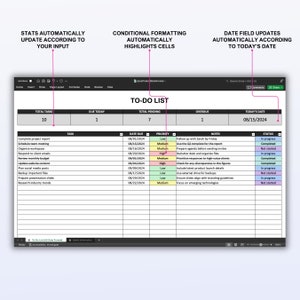 Simple Excel Todo List Template With Dashboard, Task Tracker ...