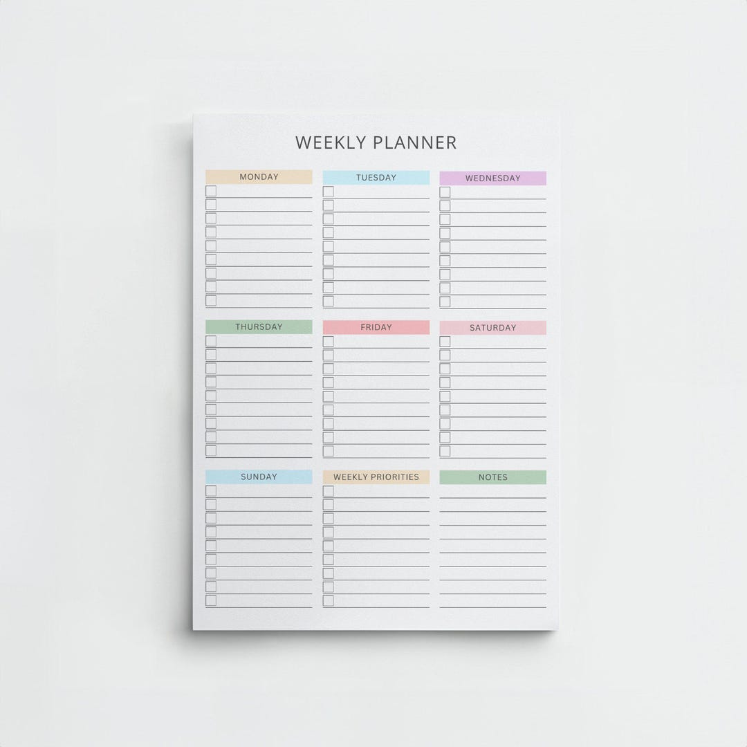 Pastel Weekly Planner Template: A4 & US Letter (digital Download) - Etsy