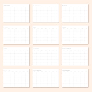 Undated Monthly Planner Printable Blank Calendar PDF Minimalist ...